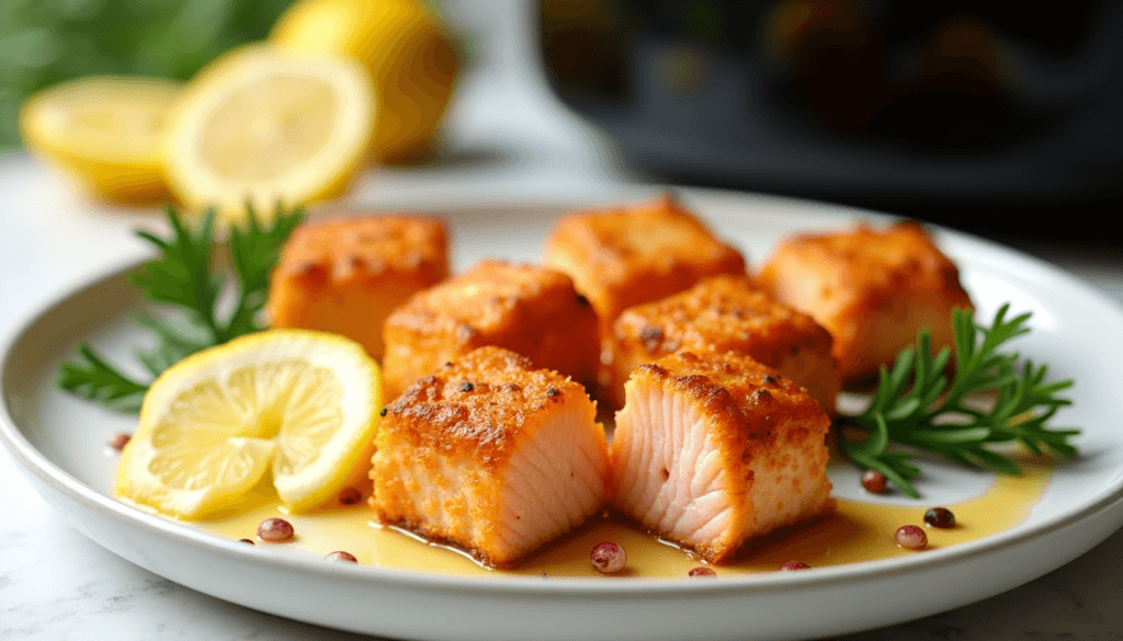Healthy Air Fryer Salmon Bites Recipe - RecipesPilot.com