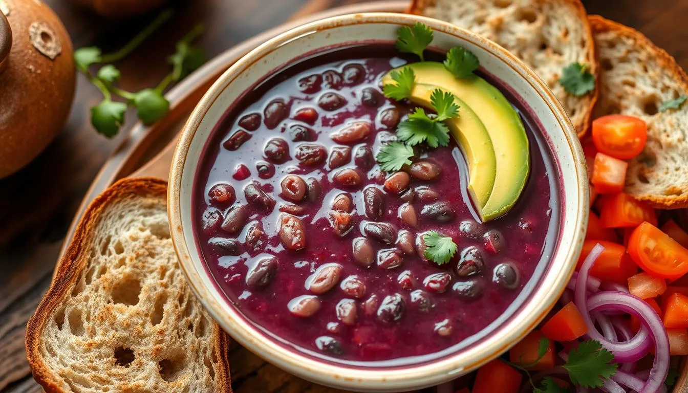 Delicious Purple Black Bean Soup Recipe